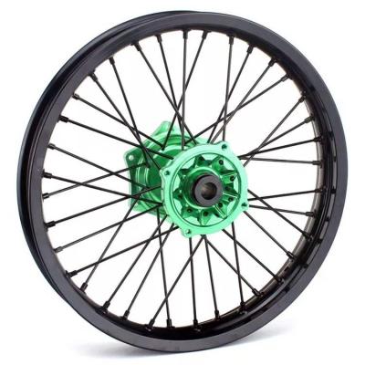 China Front 21*1.6 MX Dirt Bike Wheel Hub Rim Set for Kawasaki KX250F KX450F Black Sample for sale