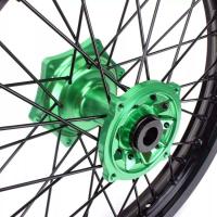 China Front 21*1.6 MX Dirt Bike Wheel Hub Rim Set for Kawasaki KX250F KX450F Black Sample for sale