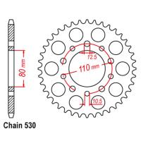 China Custom Motorcycle 42T 43T 530 Rear Sprocket for Honda VF500 CBX550 CB750 CB1000 for sale