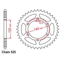 China Custom Color 38T 46T Rear Sprocket 525 for Kawasaki Ninja ZX6R ZX600 Replacement Part for sale