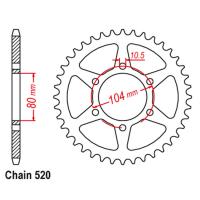 China Custom 520 45T Rear Sprocket for Kawasaki ZXR400 EX650 Z800 Precision Engineering for sale