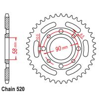 China Durable Steel 30T 40T Motorcycle Rear Sprocket 520 for Honda CM250 CB250 CMX250 Rebel for sale