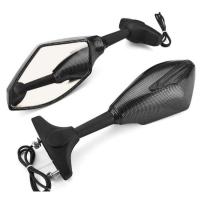 China Custom Motorcycle LED Turn Signal Rearview Side Mirrors Sample Make Sample with ABS for sale