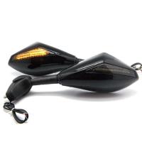 China Custom Motorcycle LED Turn Signal Rearview Side Mirrors Sample Make Sample with ABS for sale