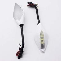 China Blue Custom Scooter Motorcycle LED Light Rearview Mirror Side Mirrors for sale