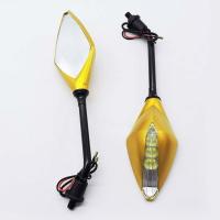 China Blue Custom Scooter Motorcycle LED Light Rearview Mirror Side Mirrors for sale
