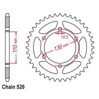 China Customized 520 38-48T Rear Sprocket for Kawasaki Ninja 250r 250 300 400 R3 Repair for sale