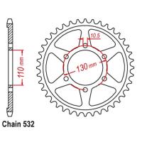 China Customized Steel 48T Motorcycle Rear Sprocket for Yamaha YZF R6 R6S Natural Color for sale