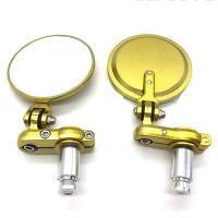 China Universal Motorcycle Side Mirror with Gold Aluminum Alloy Material and Folding Design for sale