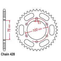 China design 45 steel 40-52T motorcycle rear sprocket for Yamaha YZF R125 FZ16 Customized for sale