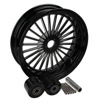 China Customized Black 18 x 5.5 inch Forged CNC Aluminum Alloy Motorcycle Wheel for Harley for sale