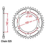 China Custom Steel 41T 42T 47T 525 Motorcycle Rear Sprocket for BMW F650GS F800GS F800R Black for sale