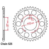 China 525 Custom Steel 44T-49T Motorcycle Rear Sprocket for Suzuki SV650 GSF650 GSX400F Top for sale