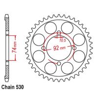 China Replace/Repair Custom Steel 37T 39T Motorcycle Rear Sprocket for Yamaha RD350 RD250 for sale