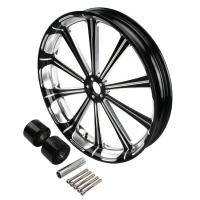 China 21 Inch Custom Forged Aluminium Alloy Motorcycle Wheel Rim for Harley Black Sample Make for sale