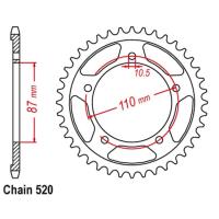China Replace/Repair Custom Steel 39-49T Motorcycle Rear Chain Sprocket for Suzuki GS500 SV650 GW250 Inazuma for sale