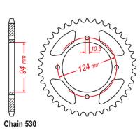 China Custom Steel 530 34T 36T 37T Motorcycle Rear Sprocket for Honda CB500 in Custom Color for sale