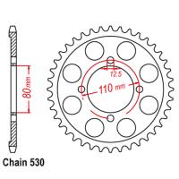 China Replace/Repair Purpose Custom Steel 530 Rear Sprocket 37T 48T for Honda CB650 CB750 for sale
