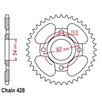 China Motorcycle Sprocket Custom Steel 428 44-49T Rear Sprocket for Yamaha TZR80 TZR125 for sale