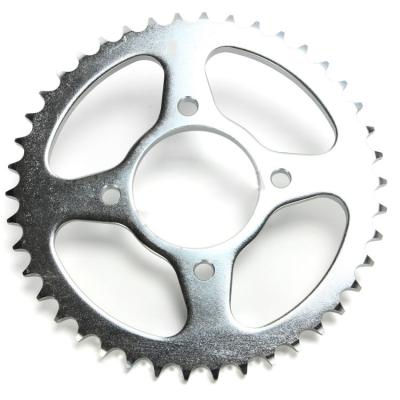 China 428 Chain Model Custom 1045 Steel Harden Teeth GN125 Motorcycle Rear Sprocket for Suzuki GN 125 GS 125 for sale
