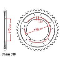 China Steel 530 39-44T Rear Sprocket for Honda CBR600 CB1100 CB1300 Replacement/Repair Part for sale