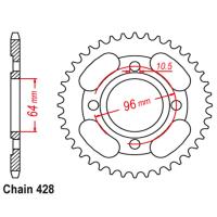 China Custom Steel 428 44T 45T Motorcycle Rear Sprocket for Honda CG125 CG 125 Titan in Silver for sale