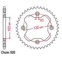 China Customized Logo T6061/7075 Alloy 520 38T Rear Sprocket for KTM 450 XC/SX 505SX 525XC for sale