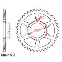 China Make Sample Custom Steel 530 45/46T Motorcycle Rear Sprocket for Yamaha XJ400 XJ550 for sale
