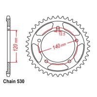 China Custom Color Custom Steel 41T Motorcycle Rear Sprocket 530 for Suzuki GSX1400 in Black for sale