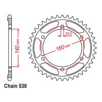 China Custom 45 steel/A3 steel Rear Chain Sprocket for Kawasaki GPZ900R ZZR1100 GPZ1100 ZR1100 for sale