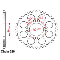 China Motorcycle Sprocket Custom Steel 33T 45T 520 for Honda XL125 VT125 CA125 CMX250 Steel for sale