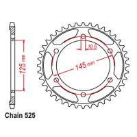 China Customizable Logo 42-44T 525 Rear Motorcycle Sprocket and Chain Kits for Yamaha TDM 850 for sale
