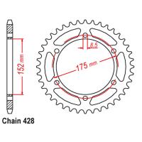China Customized 53T/55T/57T Steel Rear Chain Sprocket 428 for Yamaha DTR125 DT125R WR125 for sale