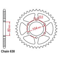 China 32T-46T 630 Motorcycle Rear Sprocket for Kawasaki Z650 KZ750 Z750 Customizable Logo for sale
