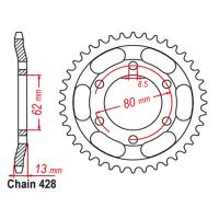 China OEM CNC Motorcycle Rear 45T 428 Sprocket Chain Kits for Yamaha XT225 Replace/Repair Purpose for sale