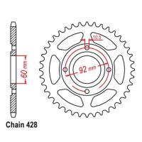 China Fit for For Yamaha RD125 RD200 428 39t Steel Motorcycle Sprocket 428 Chain Model for sale