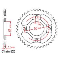 China 31T 520 Motorcycle Rear Sprocket for Honda CB250 NAS250 Nighthawk Superior Durability for sale