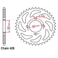China Custom Steel 428 45T Motorcycle Rear Sprocket for Suzuki GSXR125 GSXS125 Gixxer150 for sale