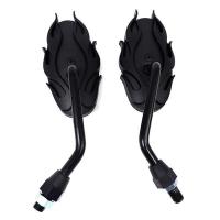 China 10.7*5.2cm Glass Size Aluminum Motorcycle Rearview Mirrors with Flame Detailing for sale