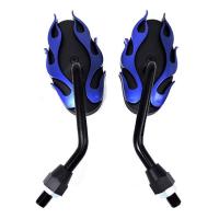China 10.7*5.2cm Glass Size Aluminum Motorcycle Rearview Mirrors with Flame Detailing for sale