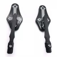 China Aluminum Alloy Harley Motorcycle Bar End Mirror CNC Rear View with Glass Size 13.3*7cm for sale