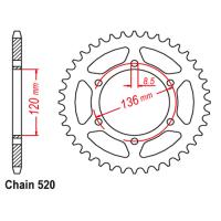 China Replace/Repair Motorcycle Sprocket for Yamaha RZ350 RZ350 TZR250 37T to 45T 520 Chain for sale