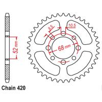 China 45 steel/A3 steel 420 Motorcycle Sprockets for Kawasaki Z125 KLX110 Chain Model 420 for sale