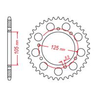 China Design Custom Steel Motorcycle Rear Chain Sprockets for Aprilia 50 RX for sale