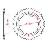 China Custom 525 43T 44T Motorcycle Rear Sprocket for Honda CB1000 VFR800 Black/Sliver for sale