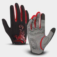 China Customized Logo Outdoor Breathable Touch Screen Full Finger Motorcycle Riding Gloves for sale