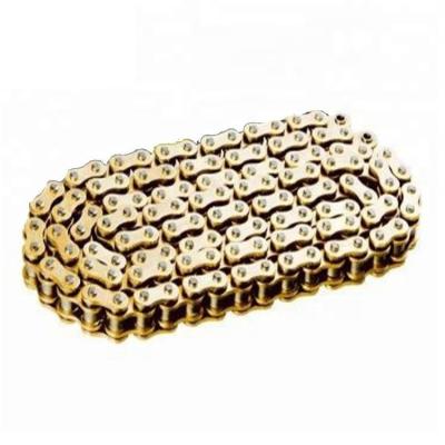 China Replace/repair 520 x ring motorcycle chain in golden colour with Customizable Logo for sale