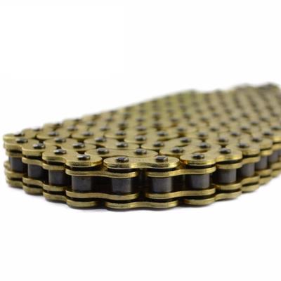 China 20CrMnTi Motorcycle 520 120L Gold Chain with Customizable Logo Design for sale