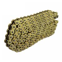 China Customized 520h Golden Motorcycle Drive Chain with High Tension Strength and 20CrMnTi for sale