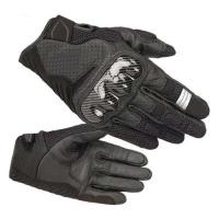 China Black Genuine Leather Custom Non-Slip Motorcycle Racing Gloves with Breathable Design for sale